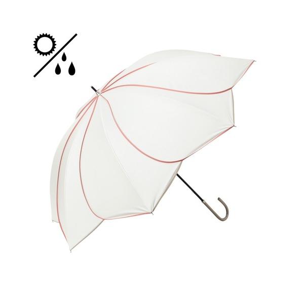 ZOZO問い合わせ番号:93826951ショップ:Francfranc，フランフランブランド:Francfranc，フランフラン商品名:【遮光率・UVカット率100％生地使用】バイカラーパイピング 長傘 58cm ホワイト　日傘 雨傘 晴雨...