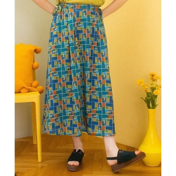 『セール実施中』ZOZO問い合わせ番号:93827020ショップ:Jocomomola，ホコモモラブランド:Jocomomola，ホコモモラ商品名:Amarillo lima プリントサイドリボンスカートカテゴリ:スカート>スカートブ...