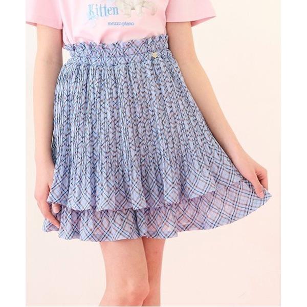 『セール実施中』ZOZO問い合わせ番号:93827204ショップ:NARUMIYA ONLINE，ナルミヤ オンラインブランド:mezzo piano Junior，メゾピアノジュニア商品名:【ニコ☆プチ掲載】シアーチェックランダムプリーツ...