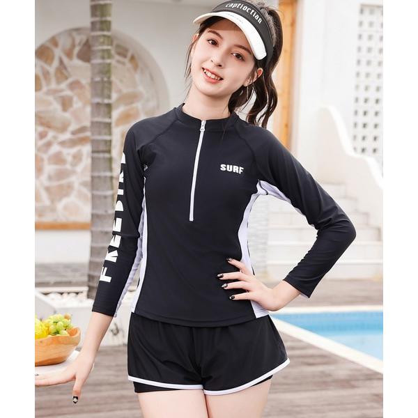 『タイムセール実施中』※このアイテムは返品・交換対象外商品です。ZOZO問い合わせ番号:93829633ショップ:TeddyShop，テディショップブランド:TeddyShop，テディショップ商品名:キッズスクール水着 長袖ジップラッシュガ...