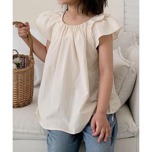 『タイムセール実施中』ZOZO問い合わせ番号:93830026ショップ:aimoha，アイモハブランド:aimoha，アイモハ商品名:【aimoha-KIDS-】フリルスリーブコットントップスカテゴリ:トップス>シャツ/ブラウスブラン...