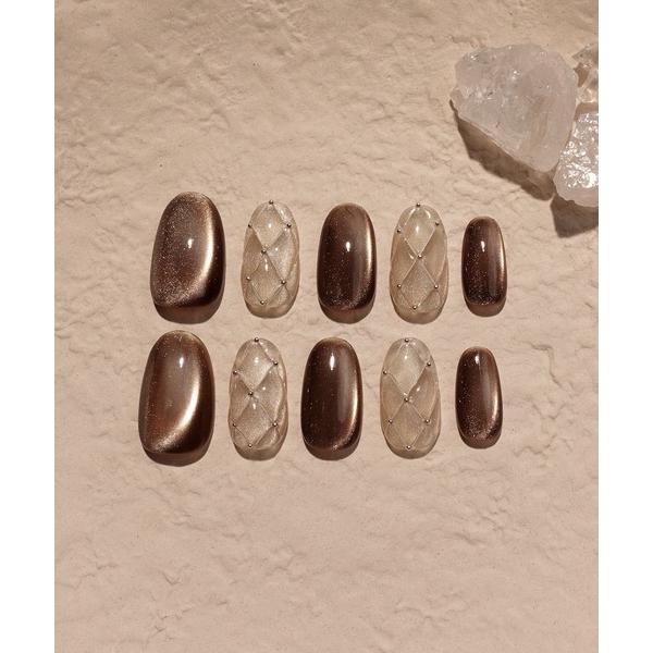 『タイムセール実施中』※このアイテムは返品・交換対象外商品です。コスメ商品ZOZO問い合わせ番号:93864456ショップ:Anail，エーネイルブランド:Anail，エーネイル商品名:3D水光ネイルキルティングベージュブラウンマグネットオ...