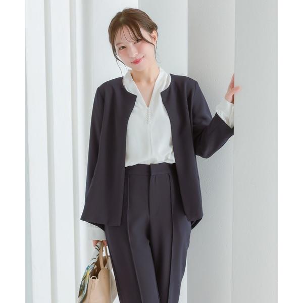 『タイムセール実施中』ZOZO問い合わせ番号:93865125ショップ:Retica，レティカブランド:Retica，レティカ商品名:スーツセット レディース ラウンド ノーカラー ジャケット テーパードパンツ セットアップ セレモニースー...