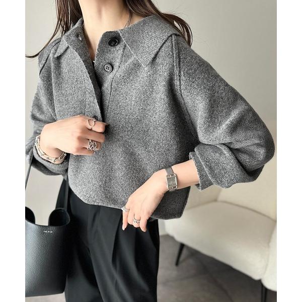 『タイムセール実施中』ZOZO問い合わせ番号:93897994ショップ:Classical Elf，クラシカルエルフブランド:classicalelf，クラシカルエルフ商品名:ふんわり＆もっちりな肌ざわり。襟付きラグランスリーブニットプルオ...