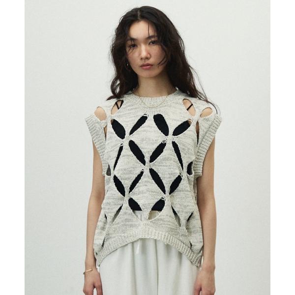 『タイムセール実施中』ZOZO問い合わせ番号:93899429ショップ:Auntie Rosa，アンティローザブランド:Lutim by u，ルチバイユー商品名:Nuanced Color Flower Pattern Gilet / ニュ...