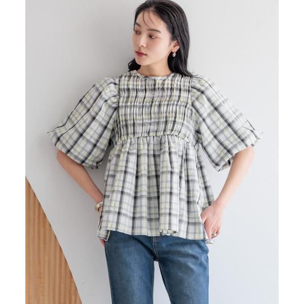 『セール実施中』ZOZO問い合わせ番号:94028375ショップ:LOWRYS FARM，ローリーズファームブランド:LOWRYS FARM，ローリーズファーム商品名:チェックパフスリーブブラウス　289824カテゴリ:トップス>シャ...