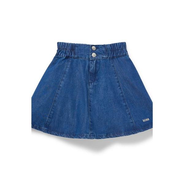 『セール実施中』ZOZO問い合わせ番号:94028765ショップ:HUGO BOSS，ヒューゴボスブランド:BOSS，ボス，HUGO BOSS，ヒューゴボス商品名:キッズ デニムスカート ロゴエンブロイダリーカテゴリ:スカート>スカー...