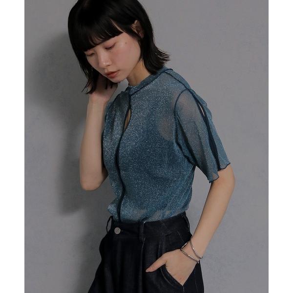 『セール実施中』ZOZO問い合わせ番号:94029180ショップ:unit lab，ユニットラボブランド:cheriella，シェリエラ商品名:【cheriella】前後2WAY ウェーブホールソフトラメシアートップス半袖 2-WAY WA...