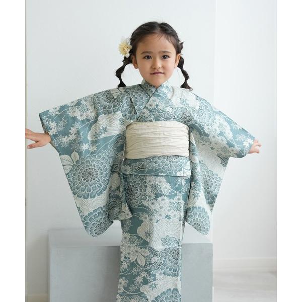 ZOZO問い合わせ番号:94062708ショップ:utatane，ウタタネブランド:utatane，ウタタネ商品名:キッズ浴衣3点セット ひよこ商店 青碧色に菊爛漫カテゴリ:水着/着物・浴衣>浴衣ブランド品番:6510265401素材...