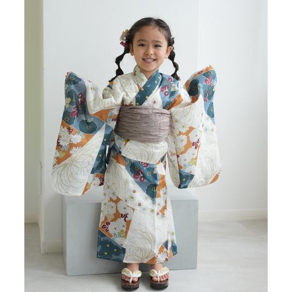 『タイムセール実施中』ZOZO問い合わせ番号:94062714ショップ:utatane，ウタタネブランド:utatane，ウタタネ商品名:キッズ浴衣3点セット ひよこ商店 マーガレットアプリコット裂取文カテゴリ:水着/着物・浴衣>浴衣...