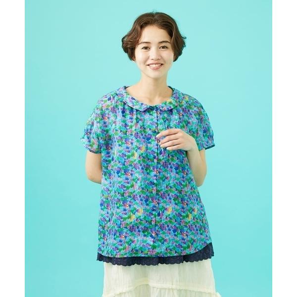 『タイムセール実施中』ZOZO問い合わせ番号:94097550ショップ:Jocomomola，ホコモモラブランド:Jocomomola，ホコモモラ商品名:Verde esmeralda リネンプリントブラウスカテゴリ:トップス>シャツ...