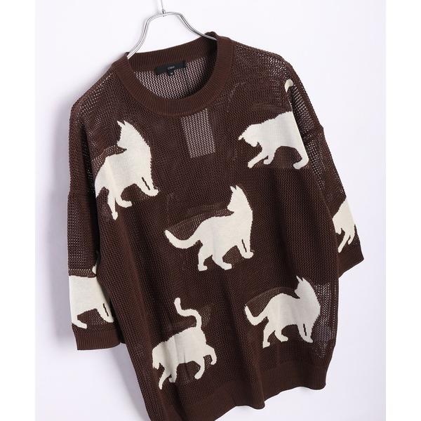 ZOZO問い合わせ番号:94129664ショップ:WESTSEA，ウエストシーブランド:WESTSEA，ウエストシー商品名:猫柄 サマークルーニット 透かし編カテゴリ:トップス>ニット/セーターブランド品番:SEL-KN5400素材:...