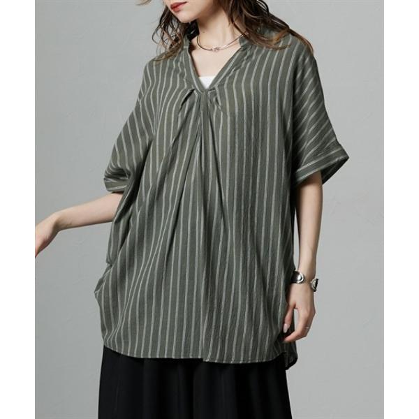 ZOZO問い合わせ番号:94131074ショップ:nissen，ニッセンブランド:Soiunique，スワユニーク商品名:スキッパー衿タック入デザイン半袖シャツ ［Soiunique］カテゴリ:トップス>シャツ/ブラウスブランド品番:...