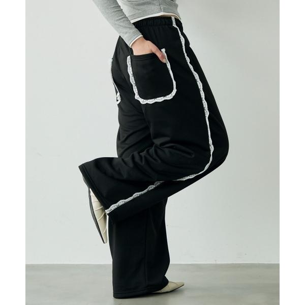 『セール実施中』ZOZO問い合わせ番号:94132639ショップ:Auntie Rosa，アンティローザブランド:Clum，クルム商品名:Side lace design sweatpants / サイドレースデザインスウェットパンツカテゴ...