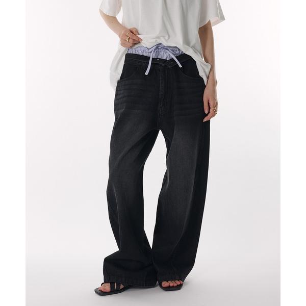 『セール実施中』ZOZO問い合わせ番号:94135187ショップ:MUHET，ミュエータブランド:MUHET，ミュエータ商品名:fold-over waist denim pants / ウエスト折り返しデニムパンツカテゴリ:パンツ>...