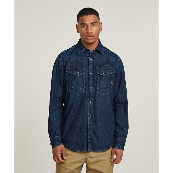 『タイムセール実施中』ZOZO問い合わせ番号:94260068ショップ:G-STAR RAW，ジースター・ロゥブランド:G-STAR，ジースター商品名:SLIM DENIM SHIRT/ヴィンテージライクベーシックデザインスリムデニムシャツ...