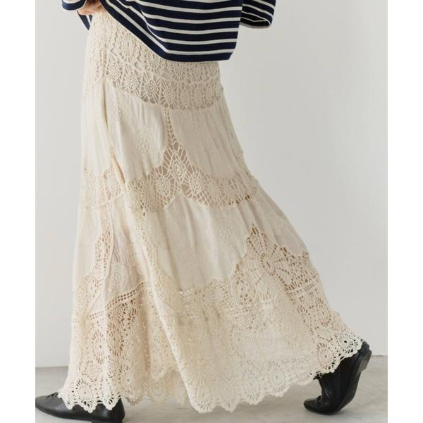 『タイムセール実施中』ZOZO問い合わせ番号:94260438ショップ:YARD PLUS/AUNT MARIE'S，ヤードプリュス/アントマリーズブランド:Libra Cue，リブラ キュー商品名:かぎ編みレーススカートカテゴリ:スカート...