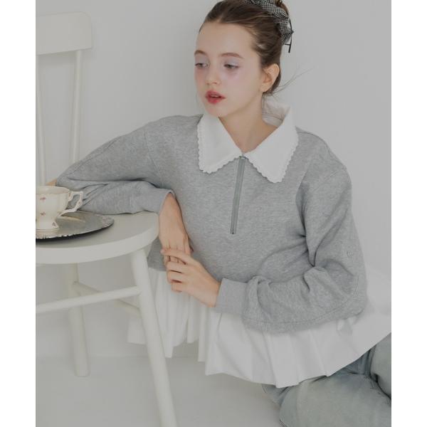 ZOZO問い合わせ番号:94263724ショップ:JUMELLE，ジュメロブランド:JUMELLE，ジュメロ商品名:zip collar peplum sweatカテゴリ:トップス>スウェットブランド品番:JMA41118-TOP02...