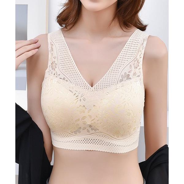 『タイムセール実施中』ZOZO問い合わせ番号:94295741ショップ:Lace Ladies，レースレディースブランド:Lace Ladies，レースレディース商品名:Vネック 花柄 シームレス ノンワイヤー ブラカテゴリ:アンダーウェア...