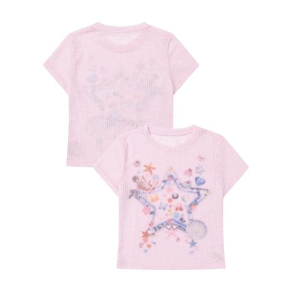 ZOZO問い合わせ番号:94296275ショップ:aimoha，アイモハブランド:HOOK，フック商品名:【HOOK】for girls スタープリントTシャツ (SS)カテゴリ:トップス>Tシャツ/カットソーブランド品番:bnl25...