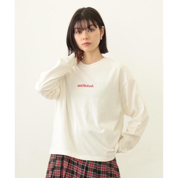 『セール実施中』ZOZO問い合わせ番号:94298183ショップ:MILKFED.，ミルクフェドブランド:MILKFED.，ミルクフェド商品名:COOPER LOGO WIDE L/S TEEカテゴリ:トップス>Tシャツ/カットソーブ...