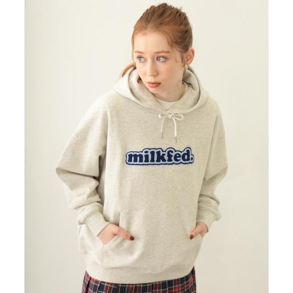 『セール実施中』ZOZO問い合わせ番号:94298192ショップ:MILKFED.，ミルクフェドブランド:MILKFED.，ミルクフェド商品名:COOPER LOGO WIDE SWEAT HOODIEカテゴリ:トップス>パーカーブラ...