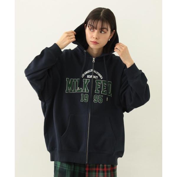 ZOZO問い合わせ番号:94298194ショップ:MILKFED.，ミルクフェドブランド:MILKFED.，ミルクフェド商品名:COLLEGE PATCH ZIP UP HOODIEカテゴリ:トップス>パーカーブランド品番:10325...