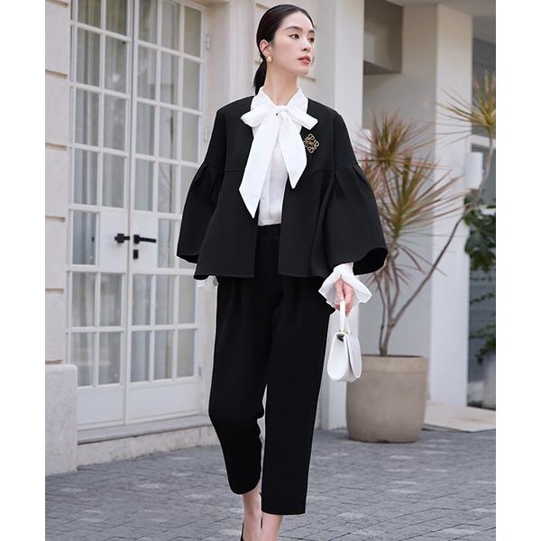 『タイムセール実施中』ZOZO問い合わせ番号:94330304ショップ:Retica，レティカブランド:Retica，レティカ商品名:スーツセット レディース フレアスリーブ ジャケット テーパードパンツ セットアップ パンツスタイル セレ...