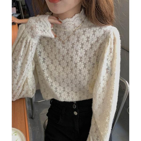 『タイムセール実施中』ZOZO問い合わせ番号:94365209ショップ:Ada.，エイダブランド:maison de LATIR，メゾンドラティール商品名:総レース花柄ハイネックシアー素材ブラウスカテゴリ:トップス>シャツ/ブラウスブ...