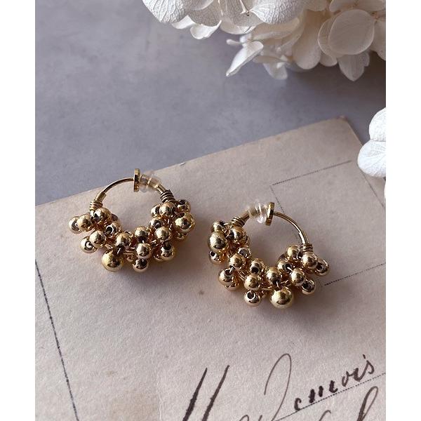 ZOZO問い合わせ番号:94367151ショップ:TONE，トーンブランド:tone，トーン商品名:【mallelabrocante/マルラブロカント】ヴィンテージビーズのつぶつぶフープイヤリング/ステンレスカテゴリ:アクセサリー>イ...