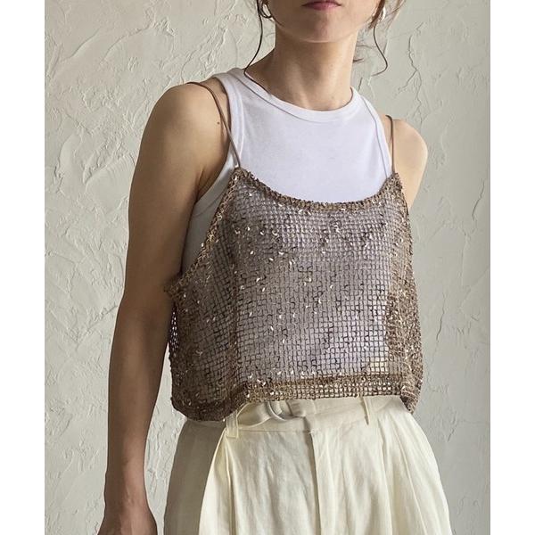 『セール実施中』ZOZO問い合わせ番号:94367382ショップ:wears，ウェアーズブランド:She's Closet，シーズクローゼット商品名:ショート丈 透かし編み ニットビスチェ ネップ メッシュキャミソールカテゴリ:トップス&g...