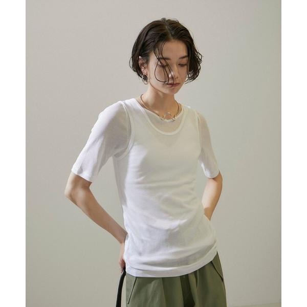 『タイムセール実施中』ZOZO問い合わせ番号:94367918ショップ:ADAM ET ROPE'，アダムエロペブランド:SALON adam et rope'，サロン アダム エ ロペ商品名:nu=layerジェントルVネックシアーTシャ...
