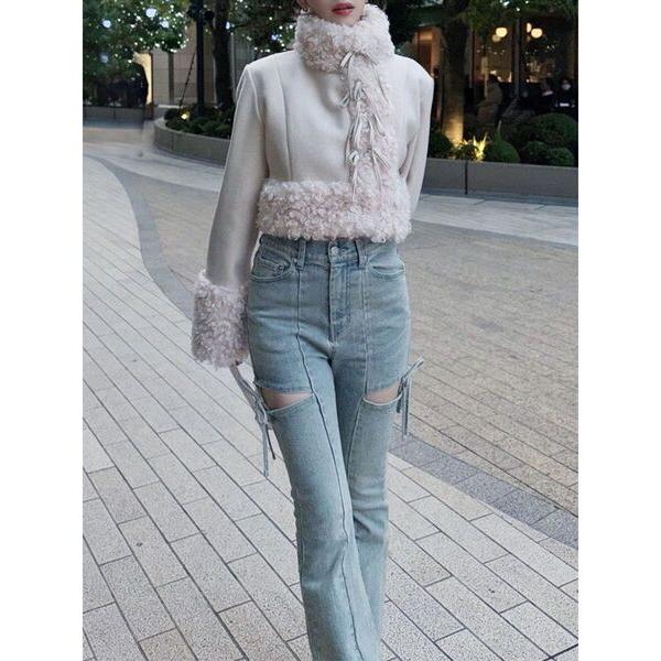 『タイムセール実施中』ZOZO問い合わせ番号:94368074ショップ:RESEXXY，リゼクシーブランド:RESEXXY，リゼクシー商品名:【追加生産分】カットアウトリボンデニムパンツカテゴリ:パンツ>デニムパンツブランド品番:15...