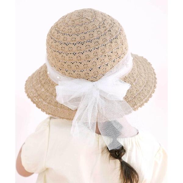 『タイムセール実施中』ZOZO問い合わせ番号:94400051ショップ:BEBE ONLINE STORE，ベベ オンラインストアブランド:SLAP SLIP，スラップスリップ商品名:パール付きキラキラチュールリボンハット(48~54cm)...