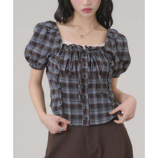 ZOZO問い合わせ番号:94400235ショップ:apres jour mignon，アプレジュールミニョンブランド:apres jour mignon，アプレジュールミニョン商品名:スクエアピンタックブラウスカテゴリ:トップス>その...