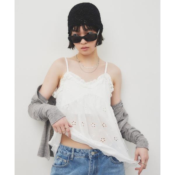 『セール実施中』ZOZO問い合わせ番号:94431402ショップ:YARD PLUS/AUNT MARIE'S，ヤードプリュス/アントマリーズブランド:HANNE，アン商品名:エンブロダリーコットンキャミカテゴリ:トップス>キャミソー...