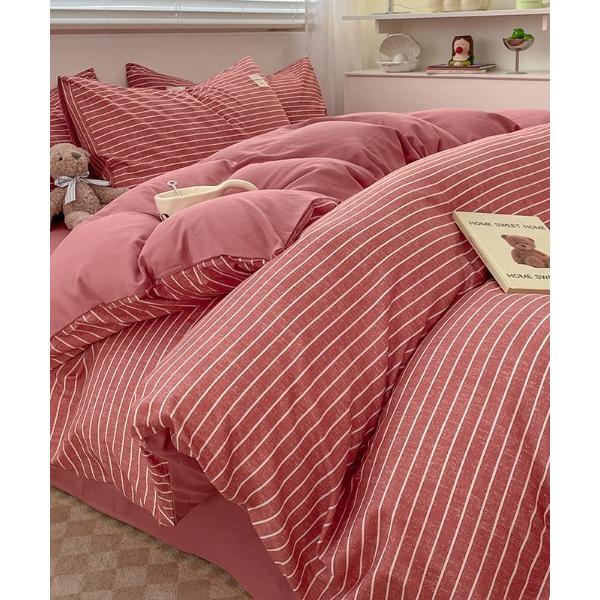 『タイムセール実施中』ZOZO問い合わせ番号:94461522ショップ:Ada.，エイダブランド:SHEPP，シープ商品名:ギンガムチェック ストライプ ベッドカバー４点セットカテゴリ:インテリア>寝具ブランド品番:PY3502素材:...