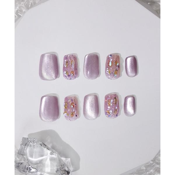 ※このアイテムは返品・交換対象外商品です。コスメ商品ZOZO問い合わせ番号:94462196ショップ:Anail，エーネイルブランド:Anail，エーネイル商品名:3D水光ネイルパープルマグネットホログラムストーンショートスクエアネイルチッ...