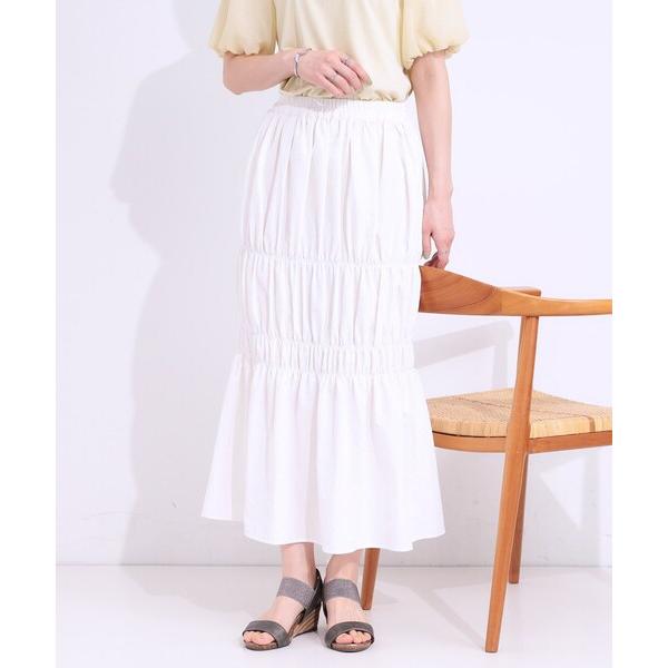 『タイムセール実施中』ZOZO問い合わせ番号:94463483ショップ:SHOO・LA・RUE，シューラルーブランド:Cutie Blonde，キューティーブロンド商品名:【S-LL】コーデが華やかに シャーリングデザインスカートカテゴリ:...