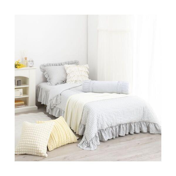 『セール実施中』ZOZO問い合わせ番号:94494701ショップ:Francfranc，フランフランブランド:Francfranc，フランフラン商品名:ふわろ 夏でもさらっともちもち 肌掛けふとん フリルチェック ダブル ホワイト×グレーカ...