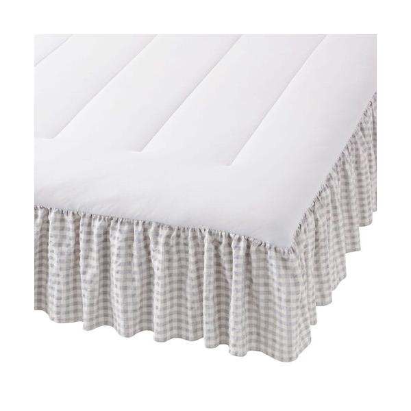 『セール実施中』ZOZO問い合わせ番号:94494711ショップ:Francfranc，フランフランブランド:Francfranc，フランフラン商品名:ふわろ 夏でもさらっともちもち ベッドパッド フリルチェック セミダブル ホワイト×グレ...