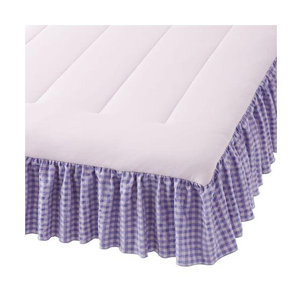 『セール実施中』ZOZO問い合わせ番号:94494739ショップ:Francfranc，フランフランブランド:Francfranc，フランフラン商品名:ふわろ 夏でもさらっともちもち ベッドパッド フリルチェック セミダブル ピンク×パープ...