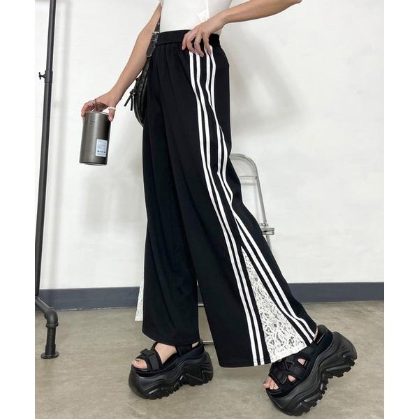 『タイムセール実施中』ZOZO問い合わせ番号:94495592ショップ:me Jane，ミージェーンブランド:non-hedge，ノンヘッジ，meJane，ミージェーン商品名:カットラインレース切替ワイドパンツカテゴリ:パンツ>スウェ...