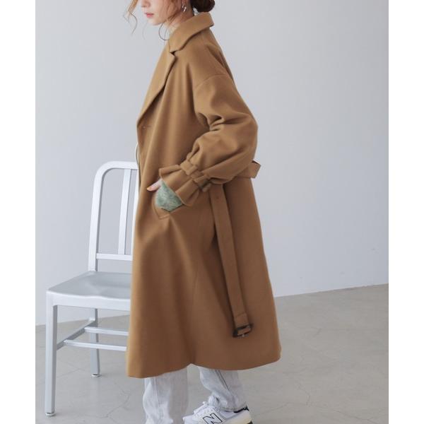 『セール実施中』参考価格：9，900円発売時期：2022年12月コンディション：B（目立つ使用感なし）使用感が少ない、または気にならないアイテム袖口・前身頃：毛玉付属品：ベルト参考商品名：WEB限定 ウールライクダブルテーラードコート参考品...