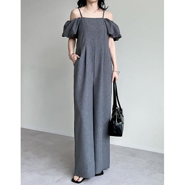 ZOZO問い合わせ番号:94527782ショップ:Re:EDIT，リエディブランド:Re:EDIT，リエディ商品名:[低身長サイズ有]ライトエステルバルーンスリーブオフショル2WAYオールインワンカテゴリ:オールインワン・サロペット>...