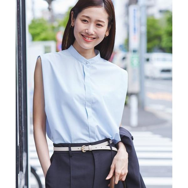 『セール実施中』ZOZO問い合わせ番号:94528343ショップ:ROPE' PICNIC，ロぺピクニックブランド:ROPE' PICNIC，ロペピクニック商品名:【UVカット・接触冷感・イージーケア】バンドカラーノースリーブシャツ/通勤対...