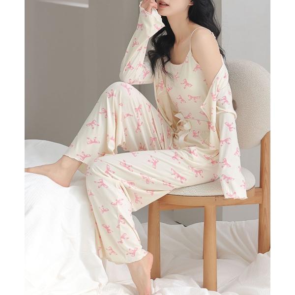 『タイムセール実施中』※このアイテムは返品・交換対象外商品です。ZOZO問い合わせ番号:94528890ショップ:aimoha，アイモハブランド:aimoha，アイモハ商品名:カップ付きキャミソール＆ロングパンツ ルームウェア3点セットカテ...