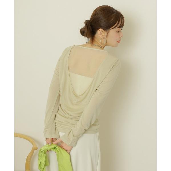 ZOZO問い合わせ番号:94560913ショップ:LAULEN，ローレンブランド:LAULEN，ローレン商品名:back drape sheer tops /バック ドレープ シアー トップスカテゴリ:トップス>Tシャツ/カットソーブ...