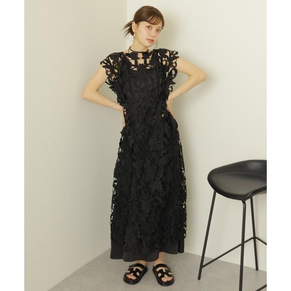 『タイムセール実施中』ZOZO問い合わせ番号:94560945ショップ:LAULEN，ローレンブランド:LAULEN，ローレン商品名:flower cutwork layered dress /フラワー カットワーク ノースリーブ レイヤー...