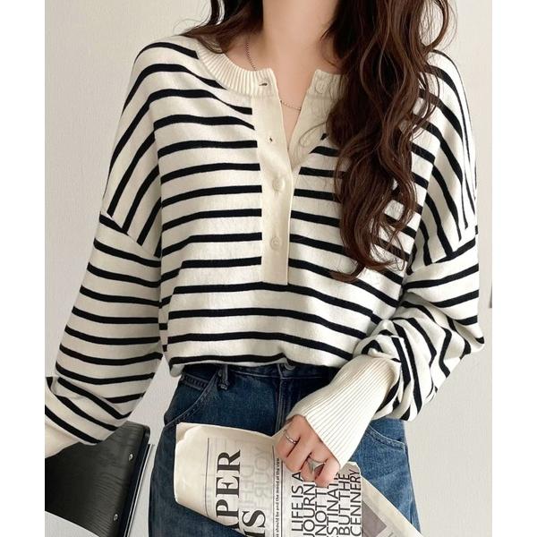 『タイムセール実施中』ZOZO問い合わせ番号:94562122ショップ:Classical Elf，クラシカルエルフブランド:classicalelf，クラシカルエルフ商品名:ニットのぬくもりに、少しのアクセント。前後2wayヘンリーネック...